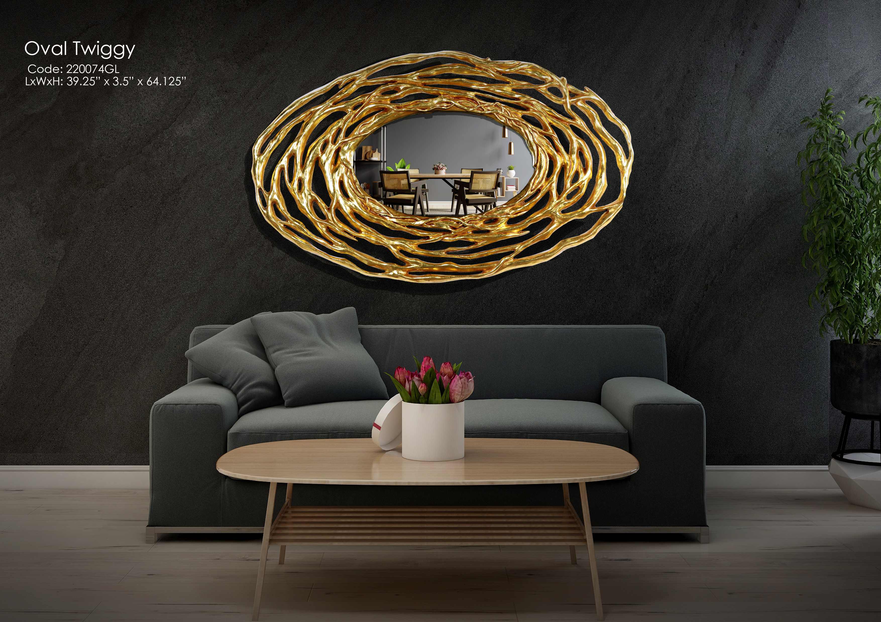 TWIGGY MIRROR OVAL By HEINIMEX CORPORATION TWIGGY MIRROR OVAL By HEINIMEX CORPORATION