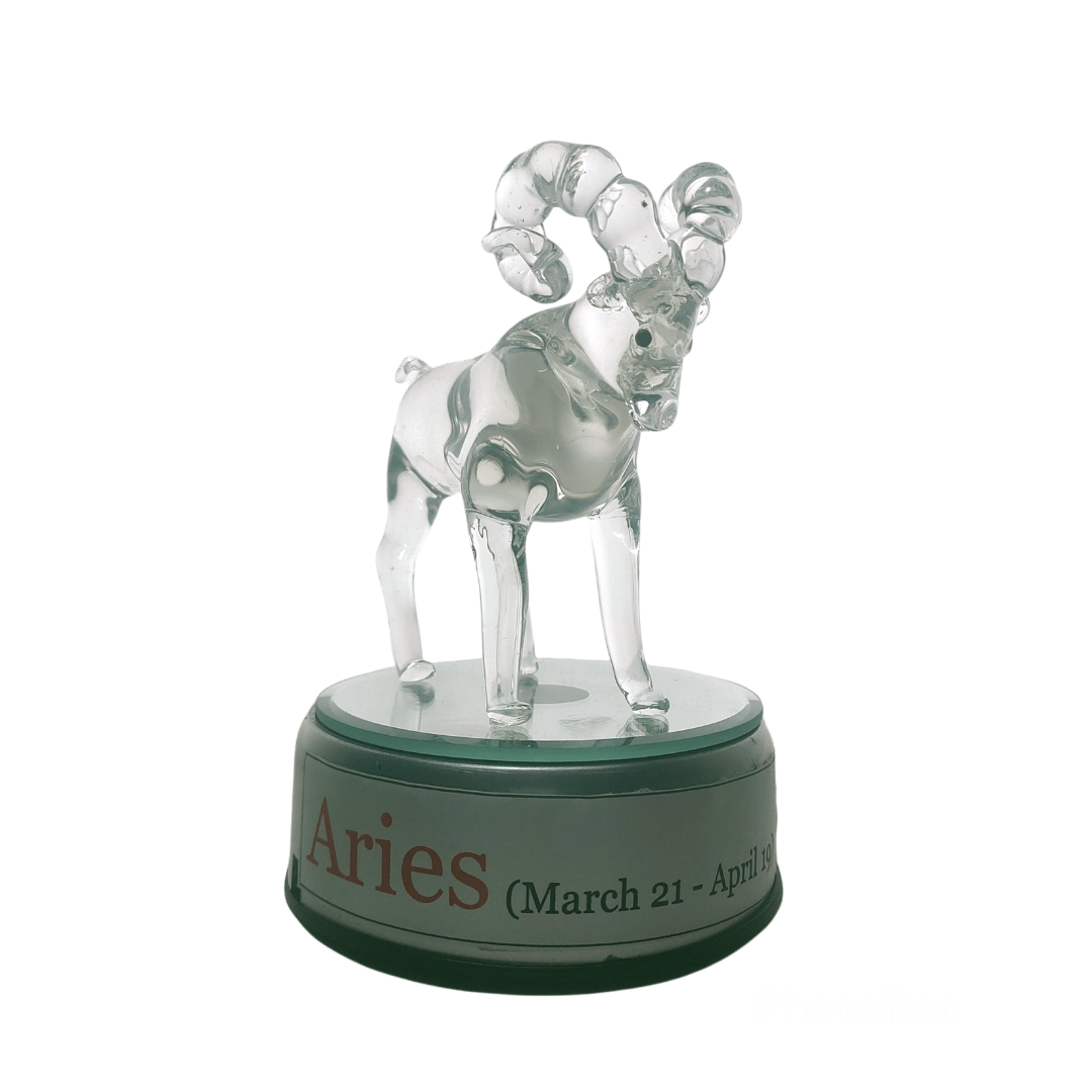 ARIES RAM ZODIAC SIGN GLASS FIGURINE HOROSCOPE COLLECTION EZGF-001 by ...