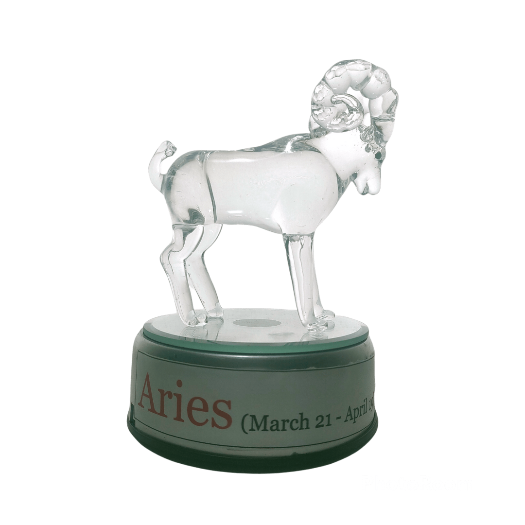 ARIES RAM ZODIAC SIGN GLASS FIGURINE HOROSCOPE COLLECTION EZGF-001 by ...