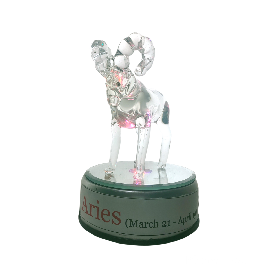 ARIES RAM ZODIAC SIGN GLASS FIGURINE HOROSCOPE COLLECTION EZGF-001 by ...