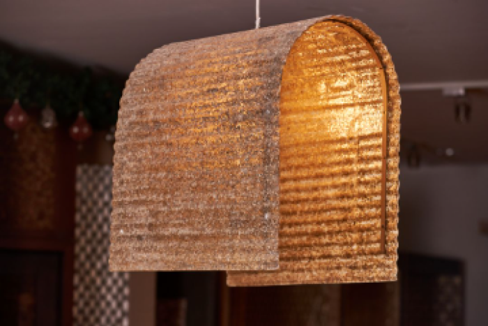 FLUTED CAPIZ HANGING LAMP (SMALL FULL ARC) by TIMBERMATE - HMT ...