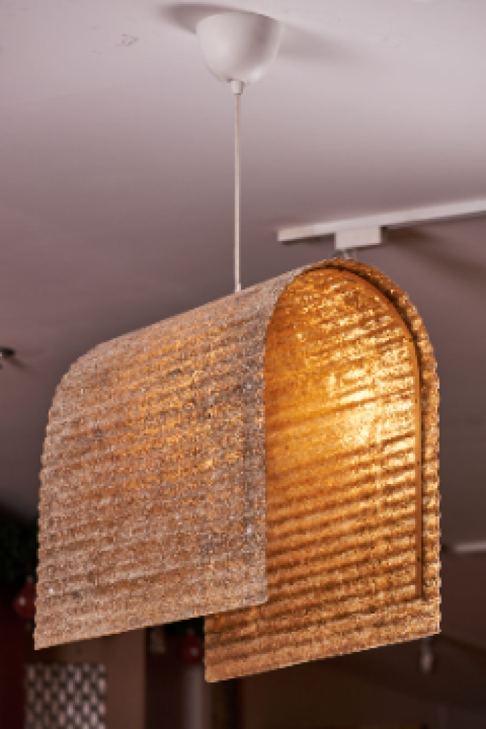 FLUTED CAPIZ HANGING LAMP (SMALL FULL ARC) by TIMBERMATE - HMT ...